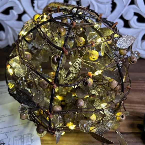 Pottery Barn | Accents | Pottery Barn Rustic Hanging Light Up Orb ...